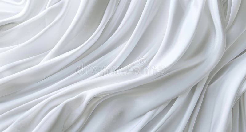 White Textured Fabric with Elegant Drapery Stock Image - Image of ...