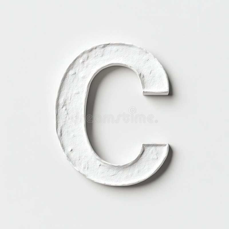 White Textured Letter C on a Neutral Background Stock Illustration ...