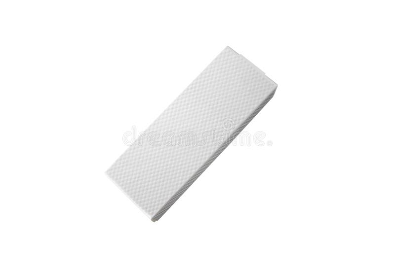 White Textured Paper Box Mockup Isolated on White Stock Photo - Image ...