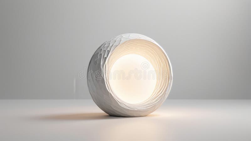 White Textured Spherical Lamp with Warm Light Stock Illustration ...