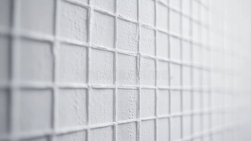 White Textured Tile Wall with Grid Pattern Close Up Stock Illustration ...