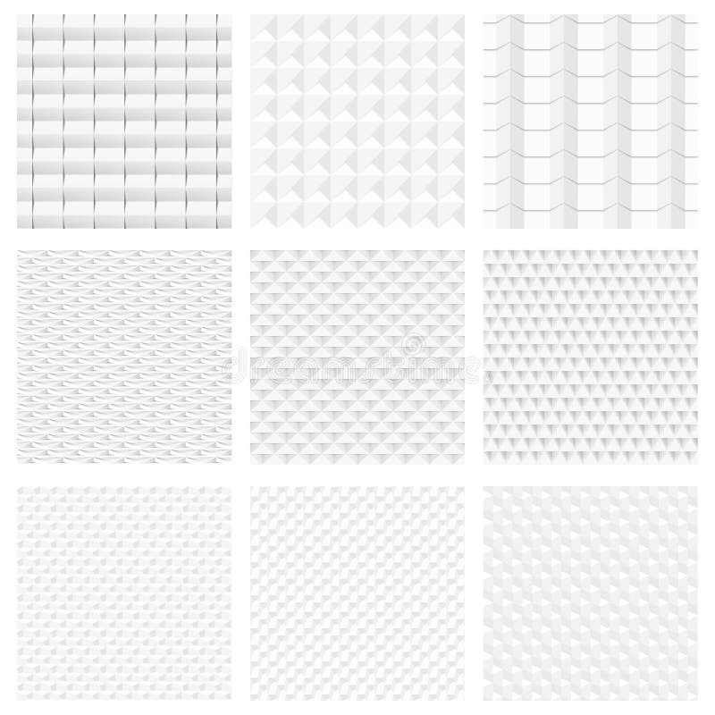 White Textures - Seamless Vector Collection Stock Vector - Illustration ...