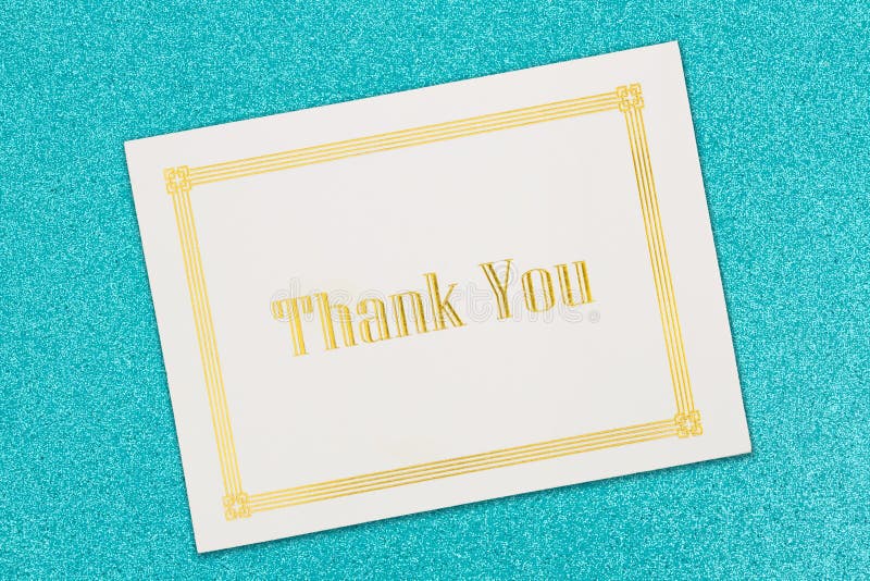 White Thank You Greeting Card Isolated on White Stock Photo - Image of ...