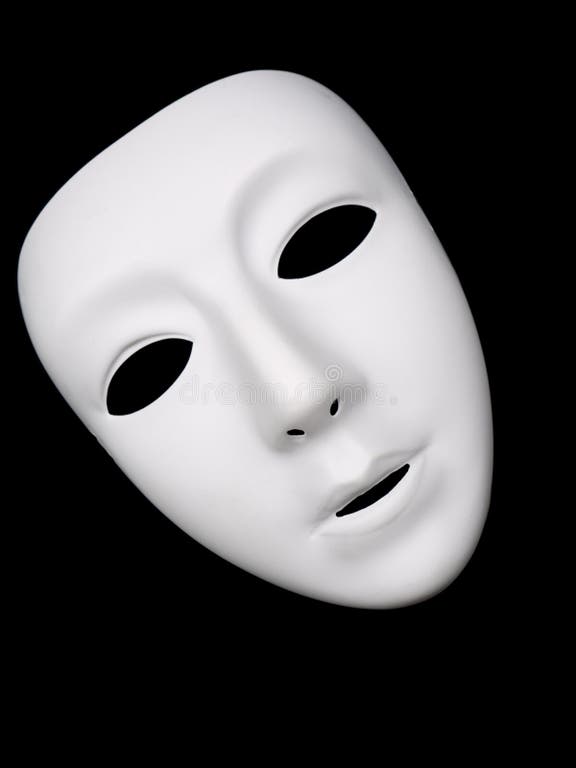 White Theatrical Mask on Black Background Stock Photo - Image of drama ...