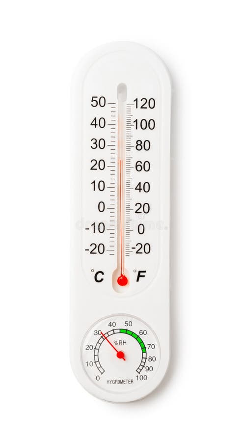 White Thermometer and Hygrometer Displaying Room Temperature and ...