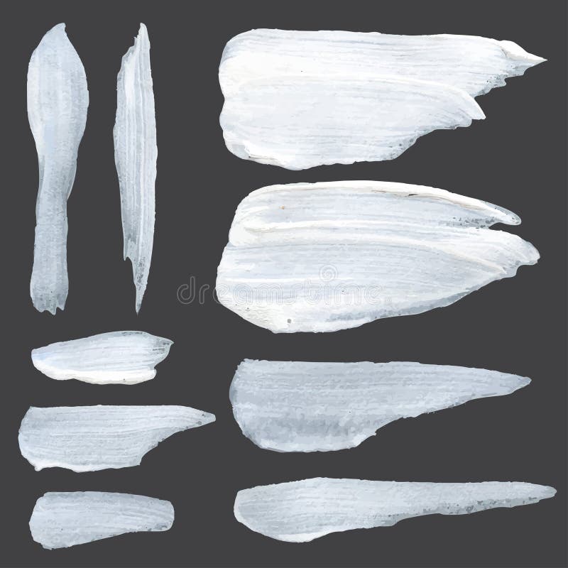 White Thick Paint Strokes on a Dark Surface 1 Stock Illustration ...