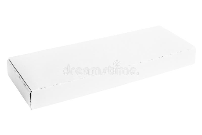 Closed Thin Cardboard Box on White Stock Photo - Image of carton, post ...