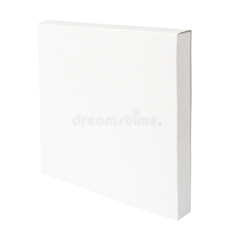 Closed Thin Cardboard Box On White Stock Photo - Image of clipping ...