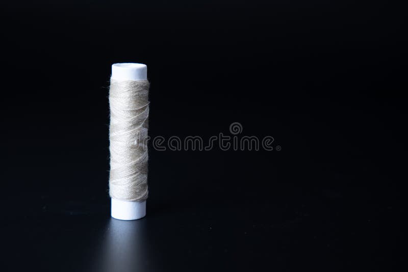 White Thread on Black Background Stock Photo - Image of fashion ...