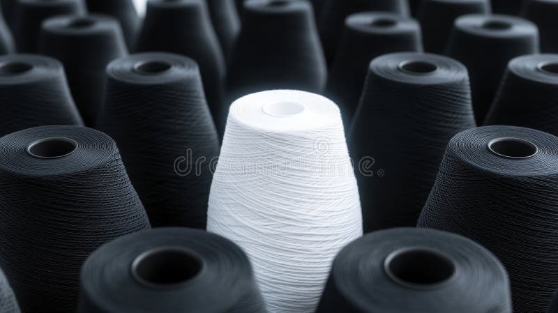 A White Thread is the only One in a Group of Black Threads, AI Stock ...