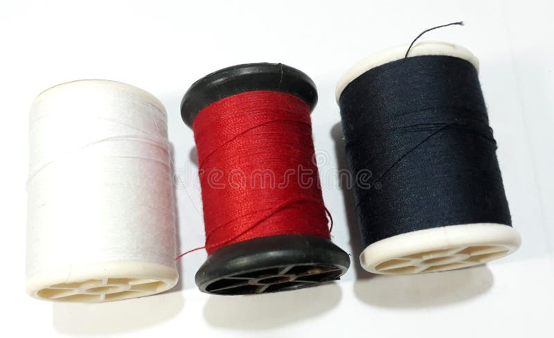 White Thread, Red, Black, White Background Stock Image - Image of ...