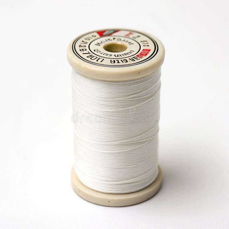 White Thread Spool for Sewing on White Background Stock Illustration ...