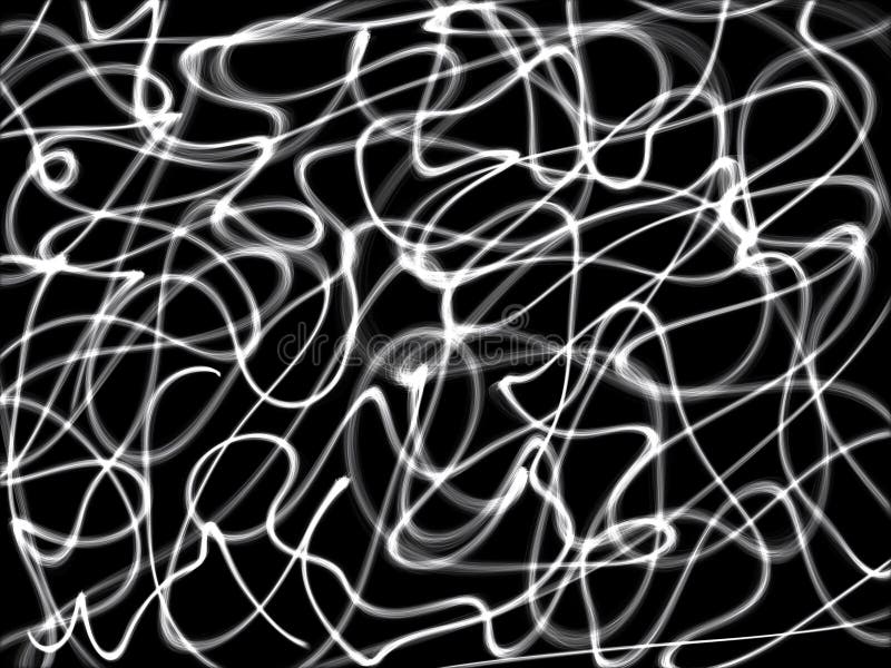 White Threads on Black Background, Irregular Grid of Rounded Lines ...