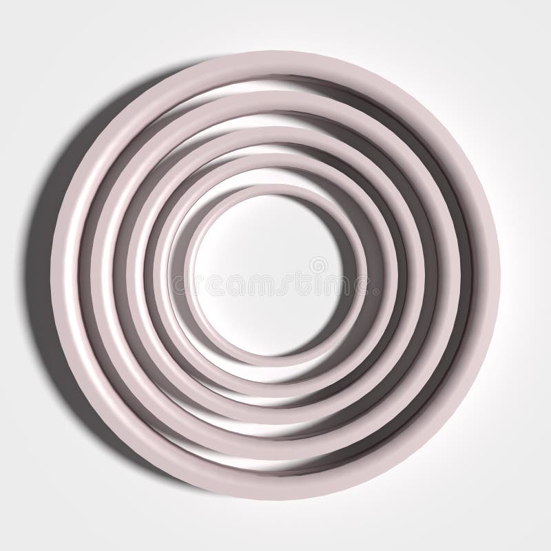 White Three-dimensional Circles on White Background Stock Illustration ...