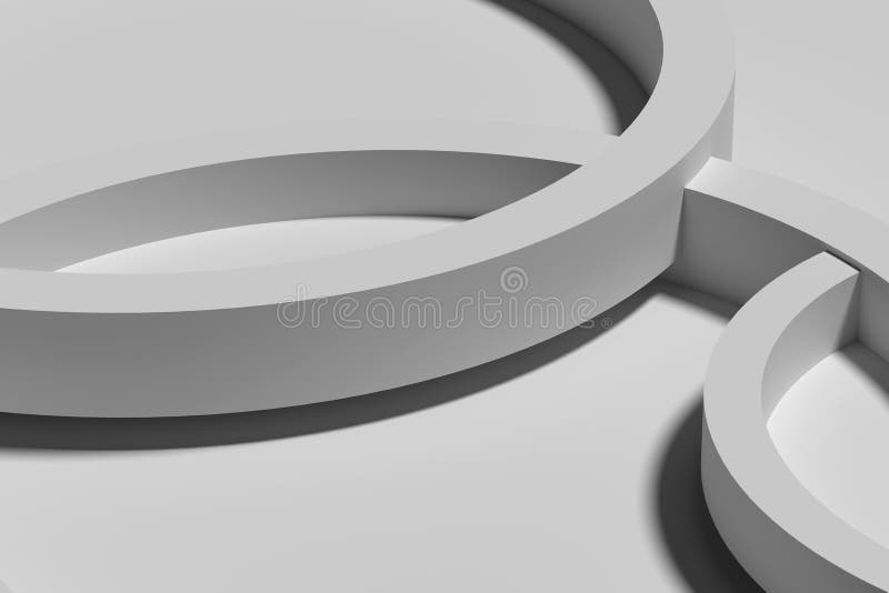 White Three-dimensional Circles on White Background Stock Illustration ...