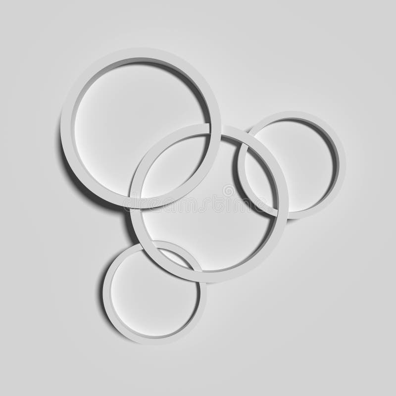 White Three-dimensional Circles on White Background Stock Illustration ...