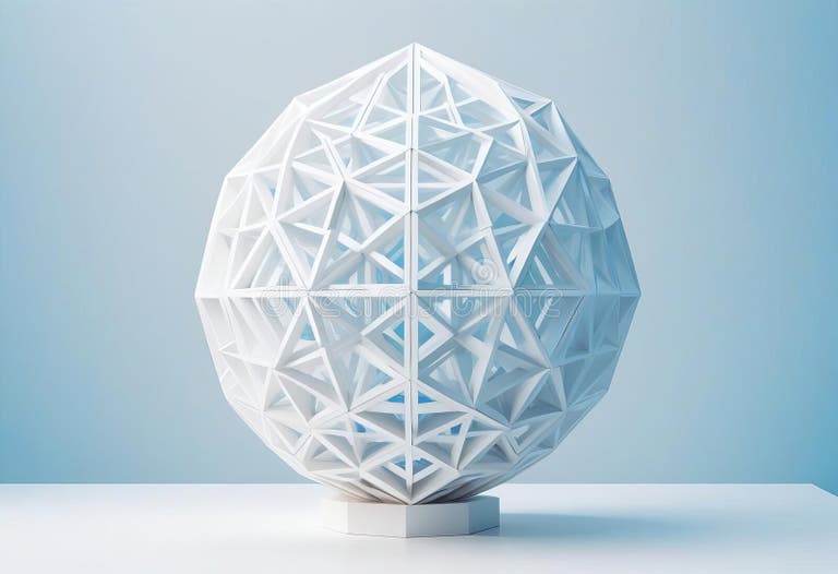 A White Three-dimensional Geometric Shape Composed of Triangular Blocks ...