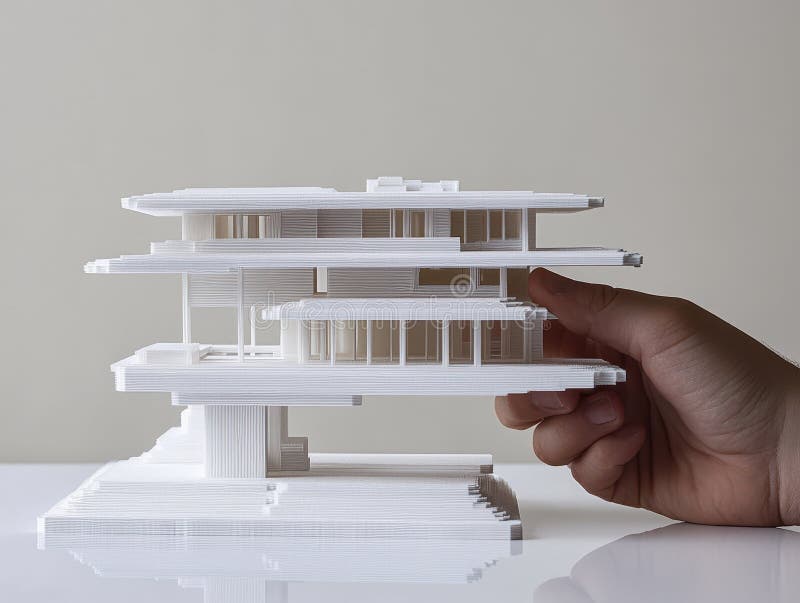 White Three Dimensional House Model Architectural Design Stock ...