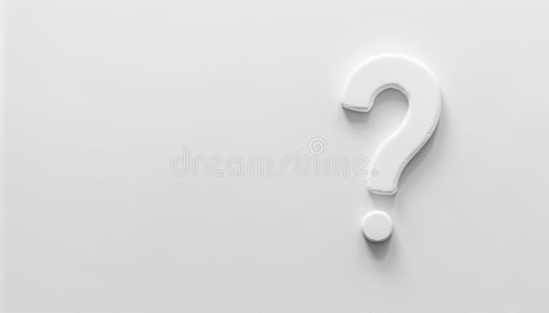 White Question Mark on White Background Stock Image - Image of icon ...