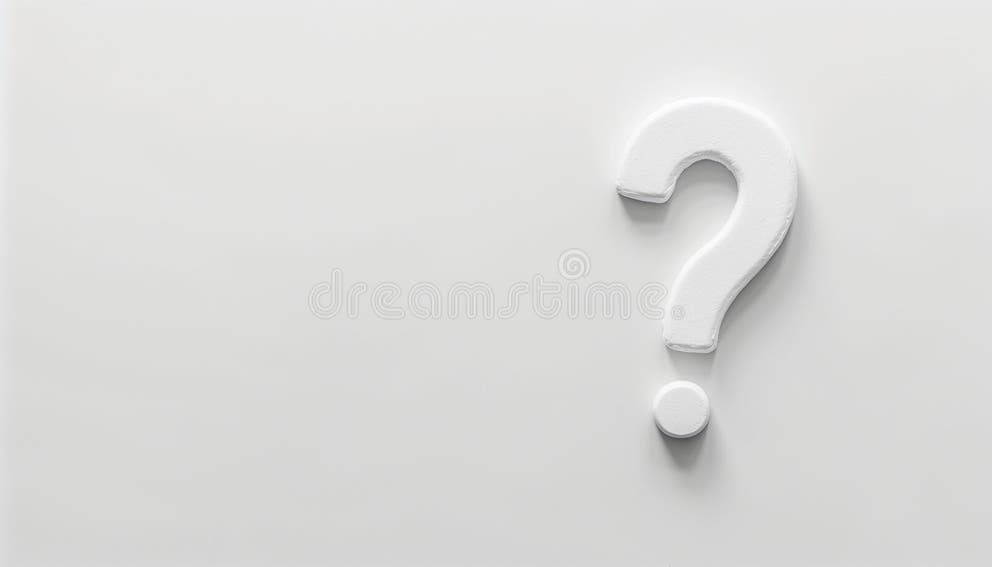 White Question Mark on White Background Stock Image - Image of icon ...
