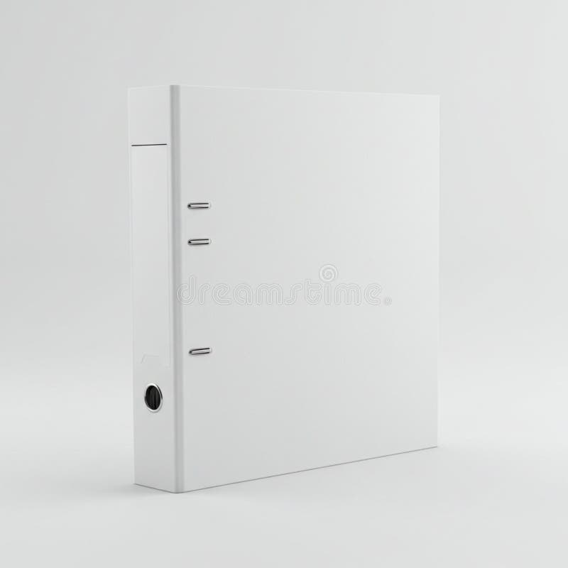 White Three-ring Binder with a Glossy Finish Stands Upright on a Light ...