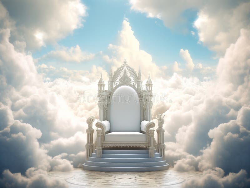 White Throne among Beautiful Clouds. Stock Photo - Image of queen ...