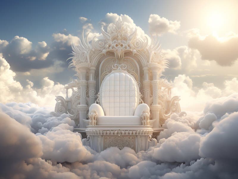 White Throne among Beautiful Clouds. Stock Photo - Image of queen ...