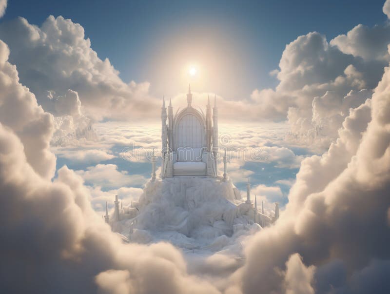 A White Throne in the Middle of White Clouds. a Throne in the Sky ...