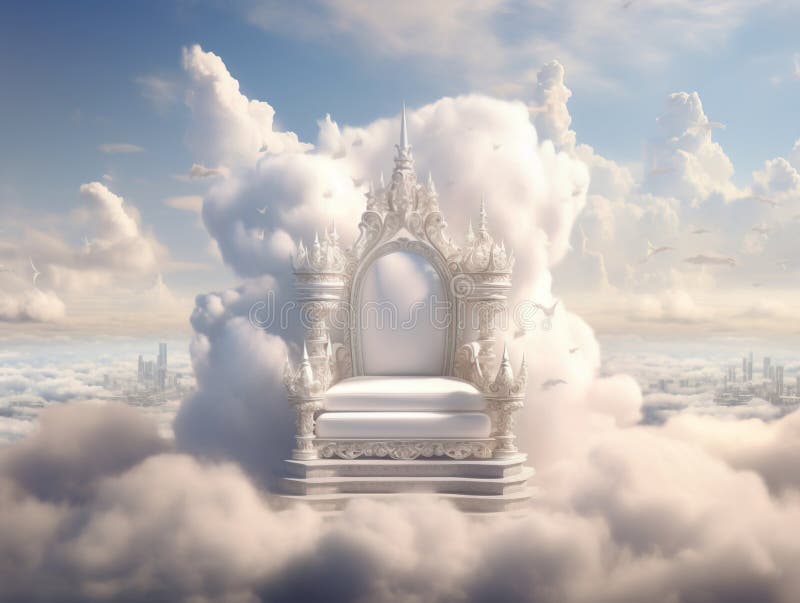White Throne among Beautiful Clouds. Stock Photo - Image of queen ...