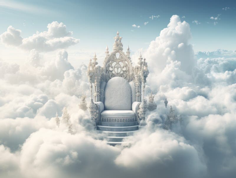 A White Throne in the Middle of White Clouds. a Throne in the Sky ...