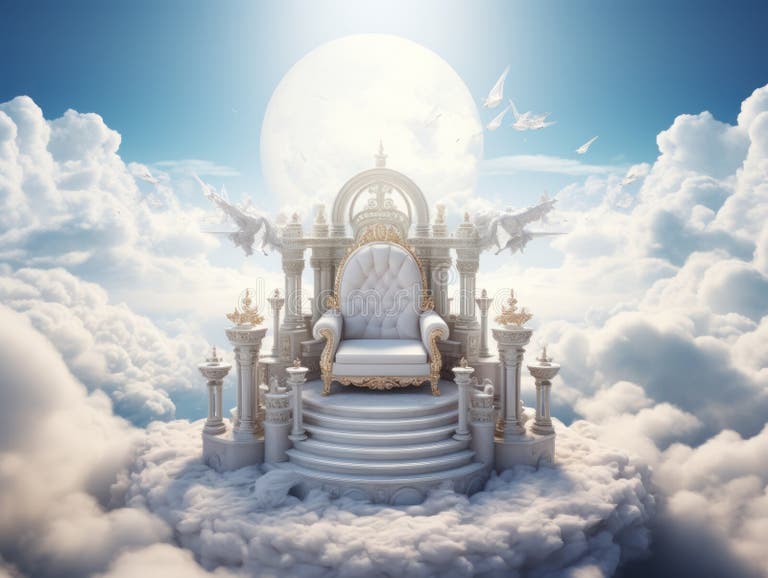 A White Throne in the Middle of White Clouds. a Throne in the Sky ...