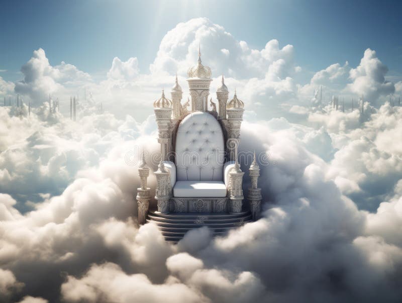 White Throne among Beautiful Clouds. Stock Photo - Image of queen ...