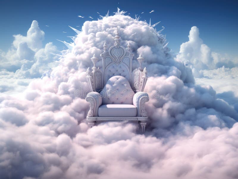 White Throne among Beautiful Clouds. Stock Photo - Image of queen ...