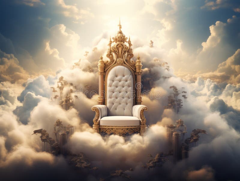 A White Throne in the Middle of White Clouds. a Throne in the Sky ...