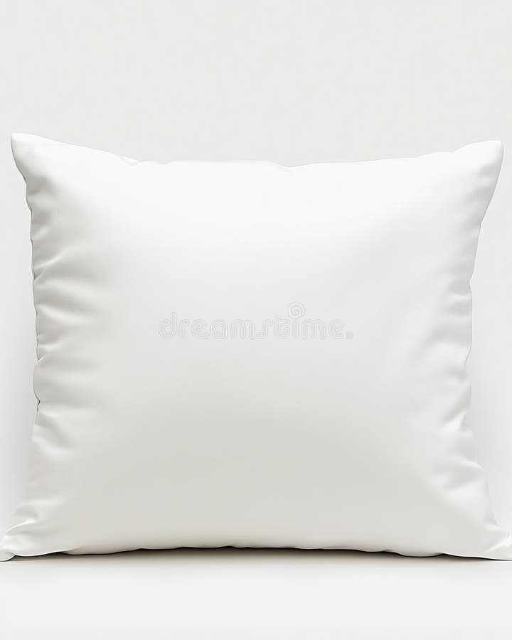 White Throw Pillow Mockup on White Background for Design Stock ...