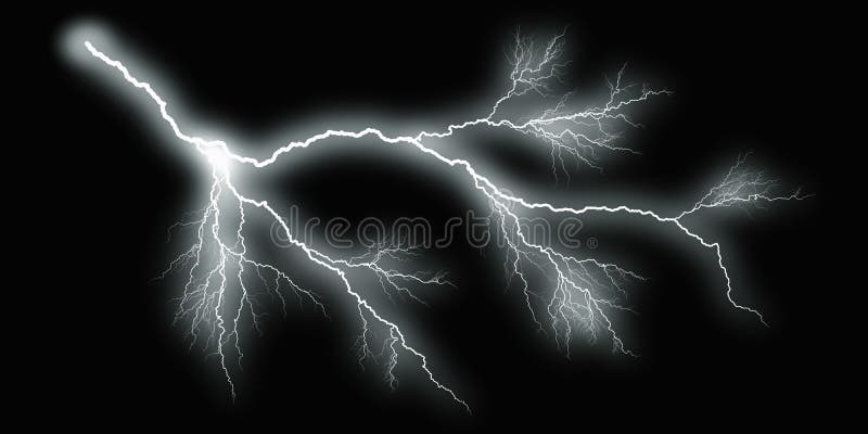 White thunder on black stock illustration. Illustration of catastrophy ...