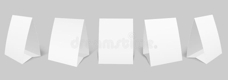 White Tiangle Table Tent. Plastic or Paper Template Stock Vector ...