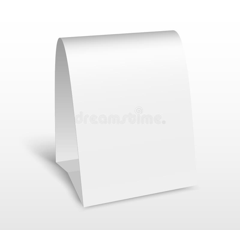 White Tiangle Table Tent. Plastic or Paper Template Stock Vector ...