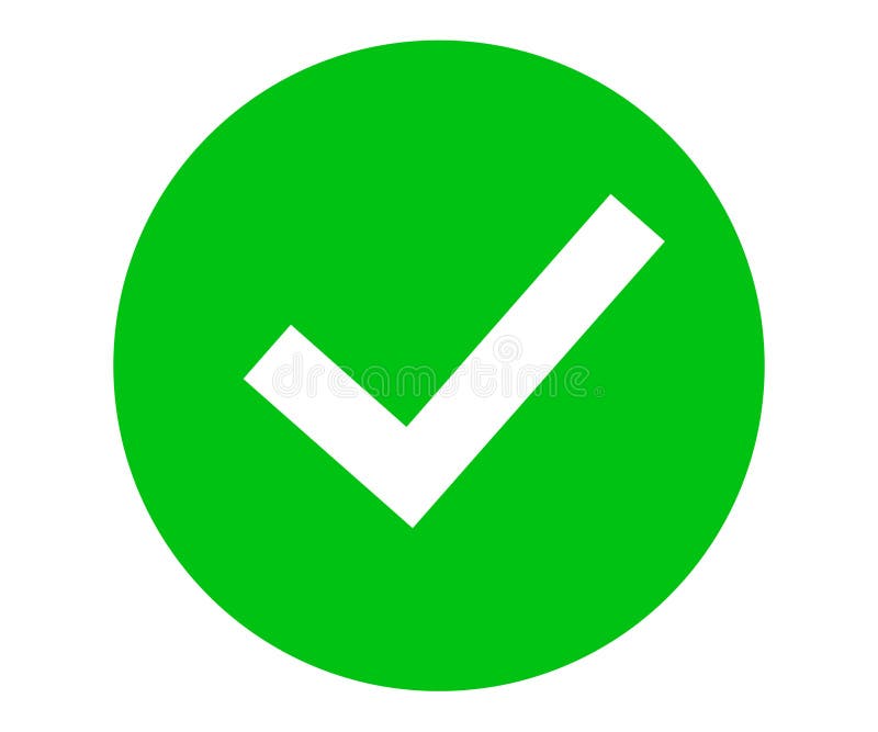 White Tick on Green Round Circle, Check Mark Icon, Tick Mark Sign ...