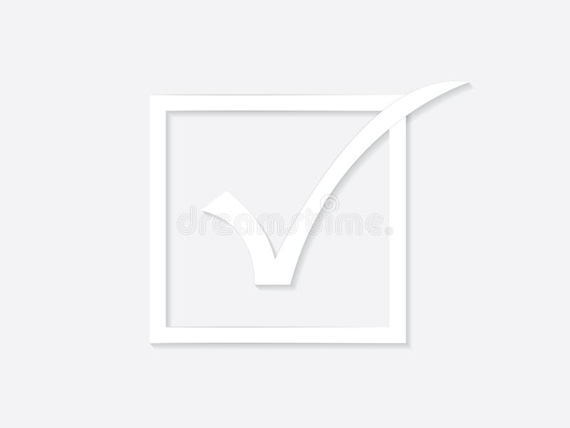 A White Correct Tick Mark Sign Inside White Box for Test Stock Vector ...