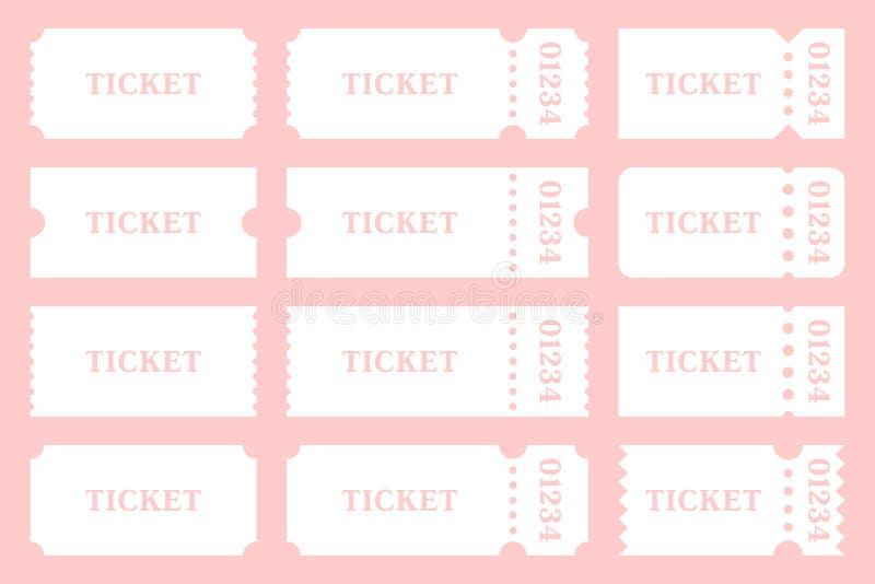 White tickets template stock vector. Illustration of event - 371465598