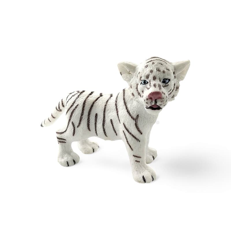 Miniature Tiger Cub Toy Isolated on White Stock Image - Image of ...