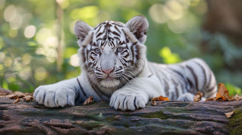 White Tiger cub 2 months stock illustration. Illustration of bundle ...