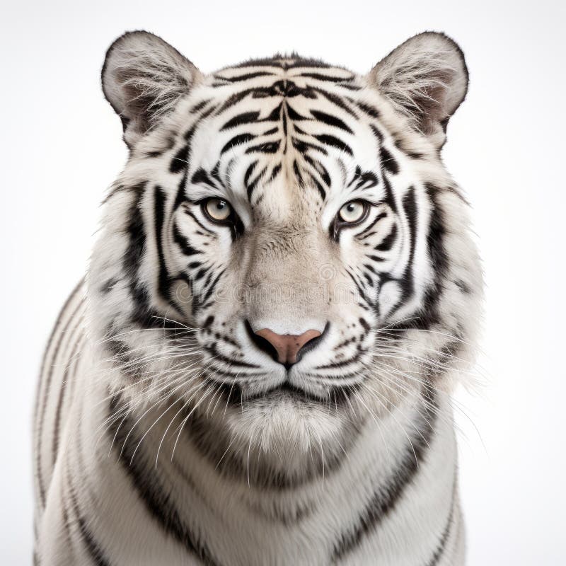 Stunning White Tiger Artwork with Explosive Pigmentation Stock ...