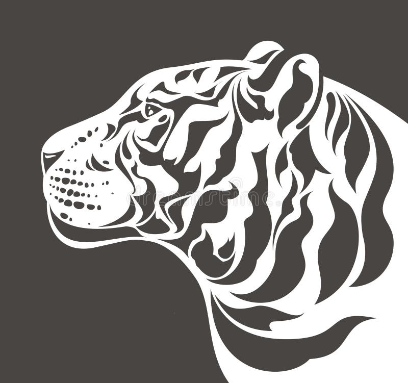 White tiger silhouette stock vector. Illustration of head - 14496816 White tiger silhouette stock vector. Illustration of head - 14496816