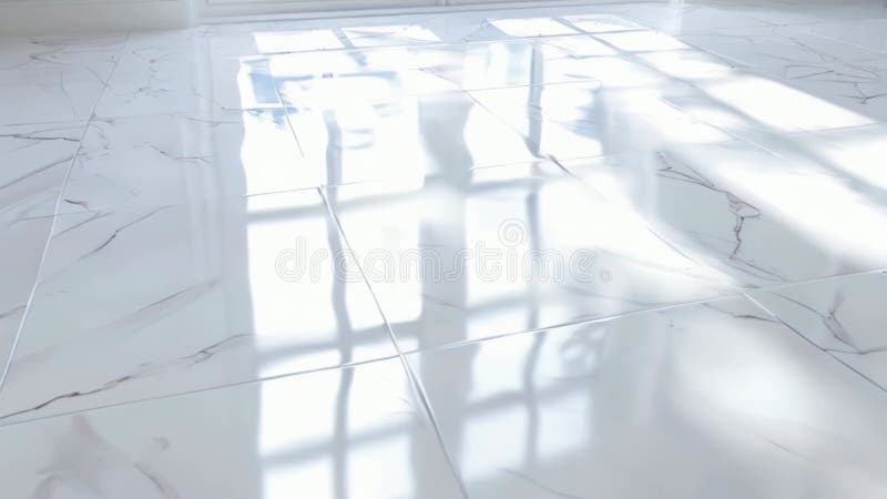 A White Tile Floor with a Window in the Background Stock Video - Video ...