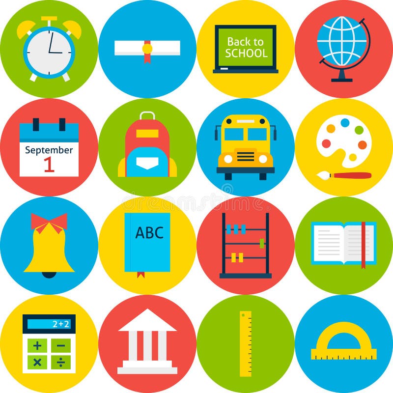 White Tile School Background with Circles Stock Vector - Illustration ...