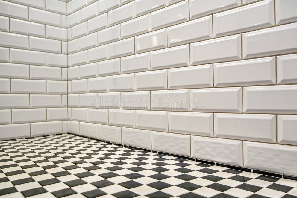 White Tile Wall Chequered Bathroom Texture Stock Illustration ...