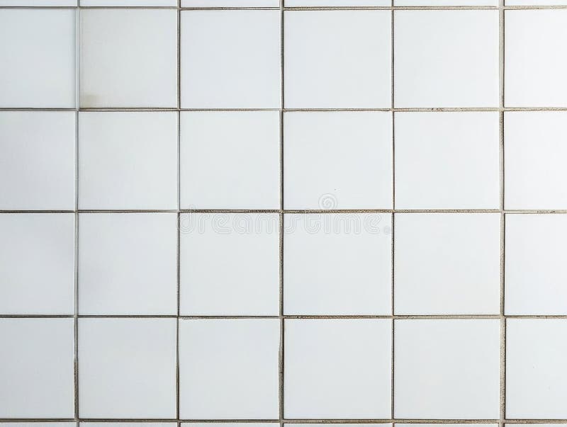 White Tile Wall with Dirty Grout - Seamless Texture Background Stock ...
