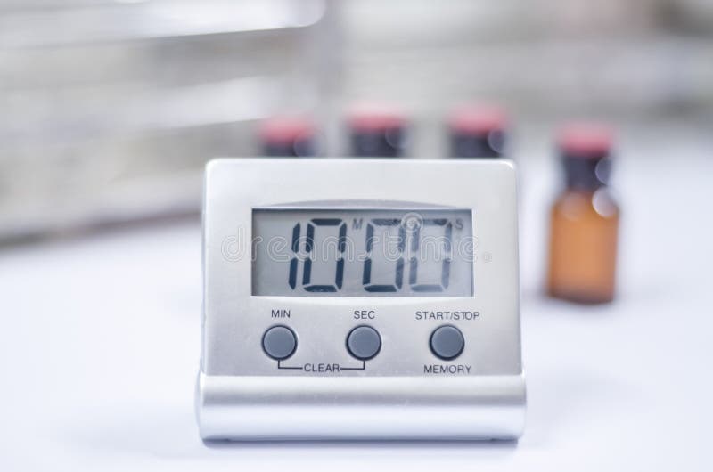 White Timer Clock in Laboratory Stock Illustration - Illustration of ...
